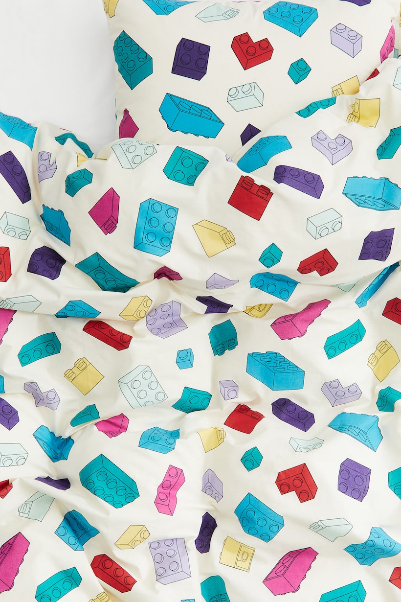 Multicolored/LEGO Patterned Cotton Duvet Cover Set at H&M Home | H&M US