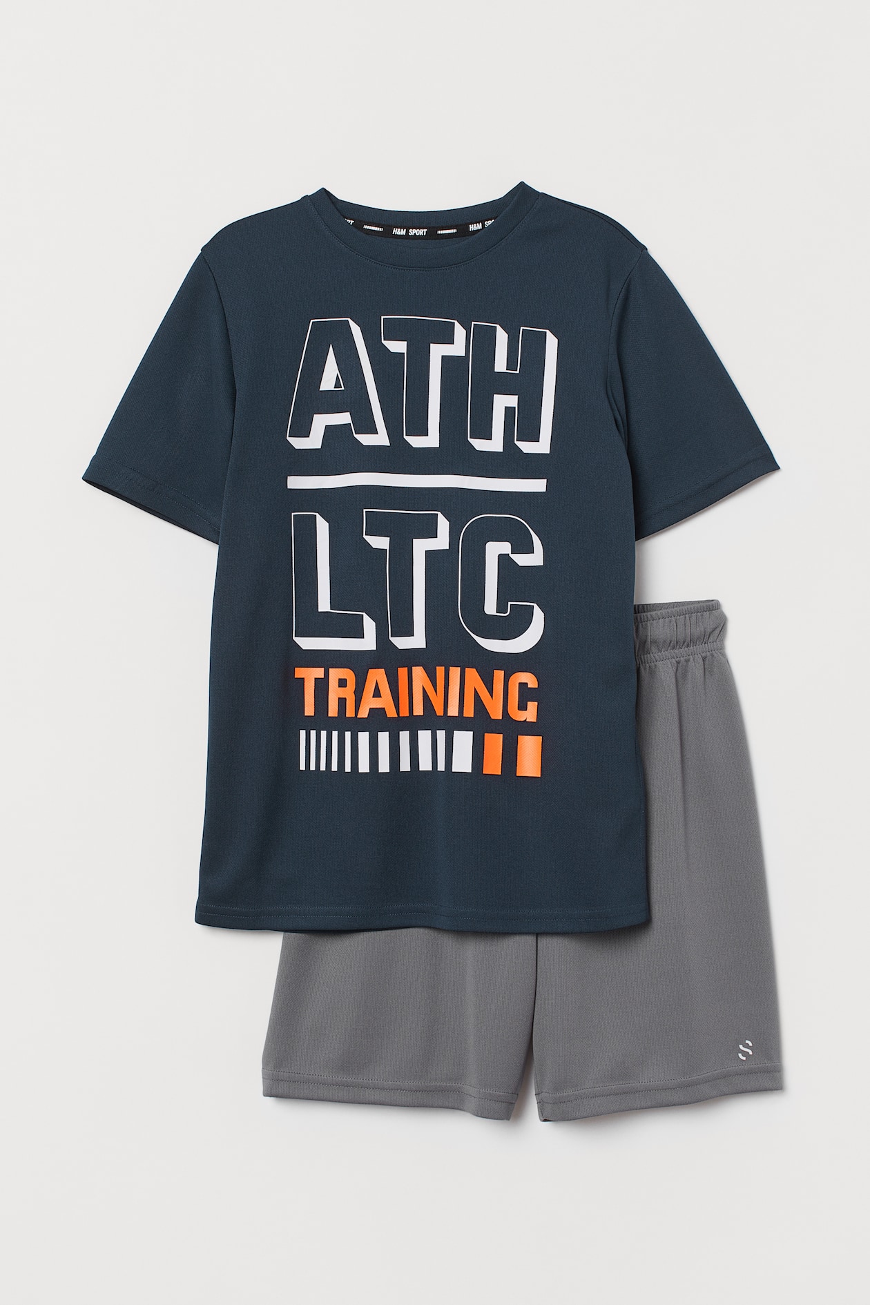 Sportset - Rundausschnitt - Kurzarm - Marineblau/Training - Kids | H&M DE