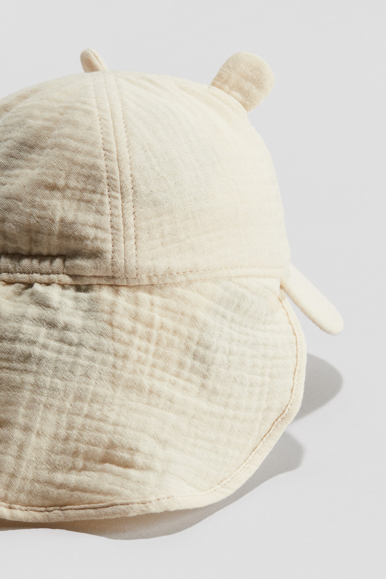 Ear-detail Muslin Cap - Light beige - Kids | H&M US