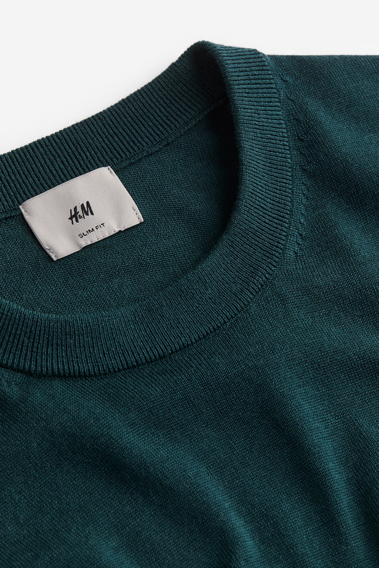 Slim Fit Merino Wool Sweater - Dark teal - Men | H&M US
