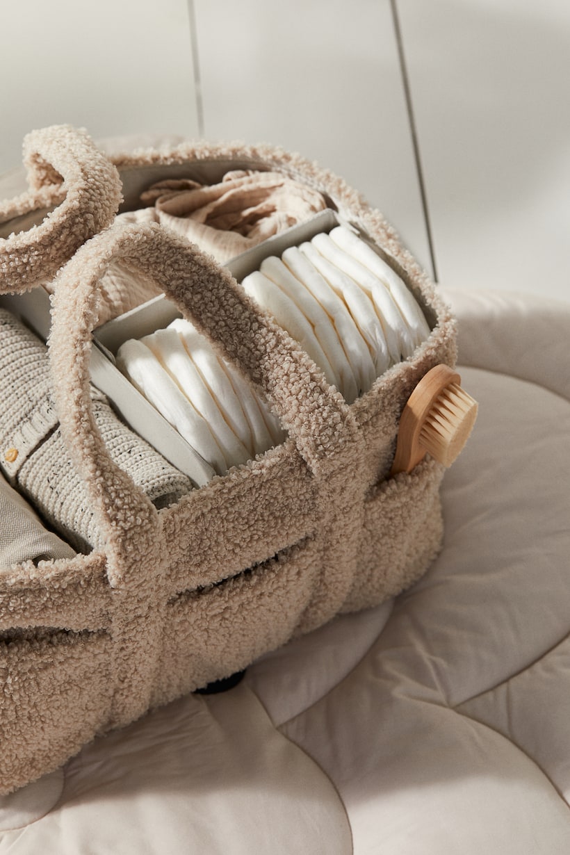 Light beige Teddy Fleece Changing Bag at H&M Home | H&M US