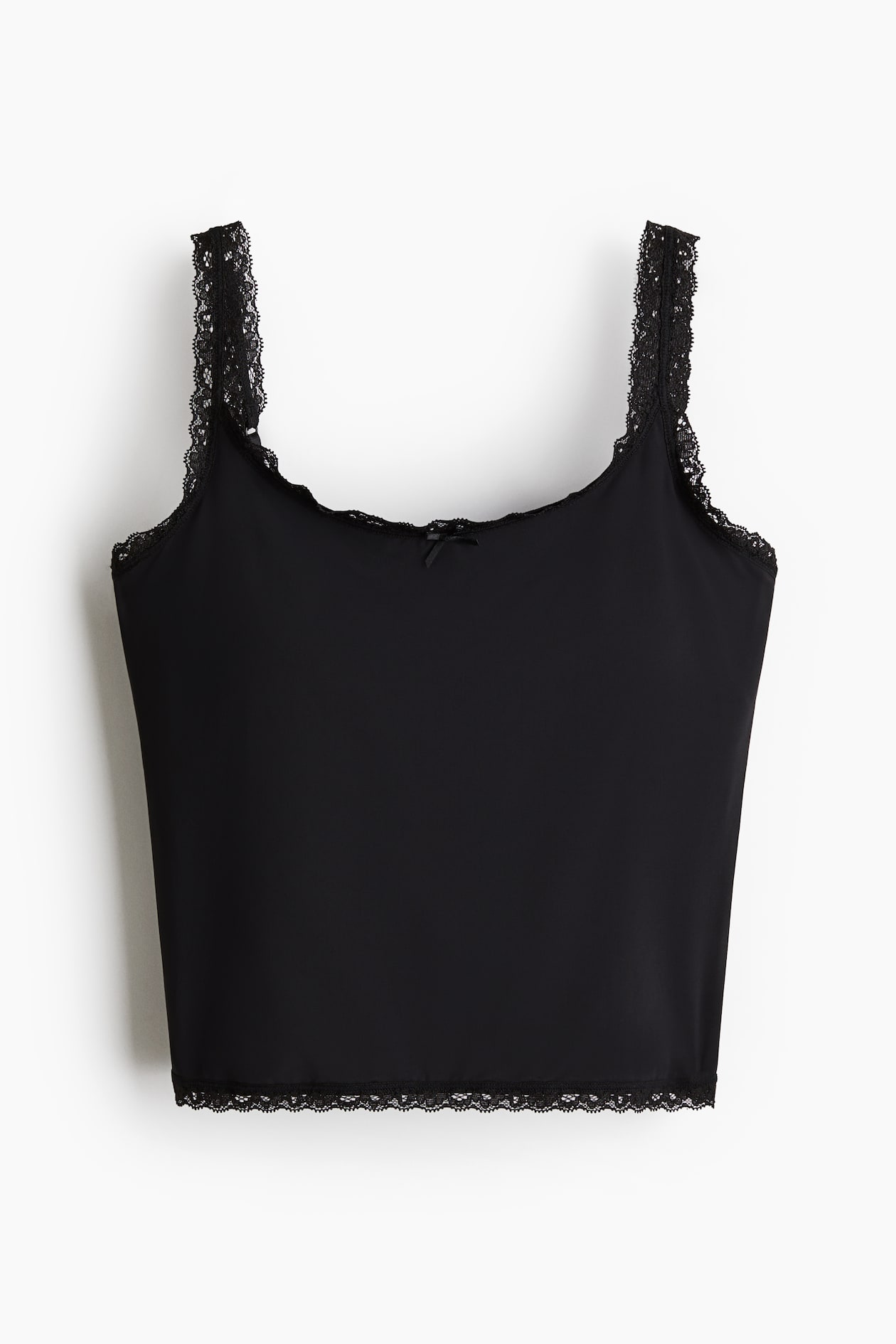 Padded-Cup Microfiber Tank Top - Black - Ladies | H&M US