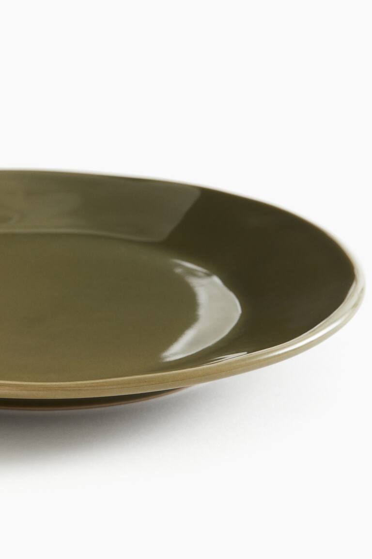 Khaki green Large Stoneware Plate at H&M Home | H&M US