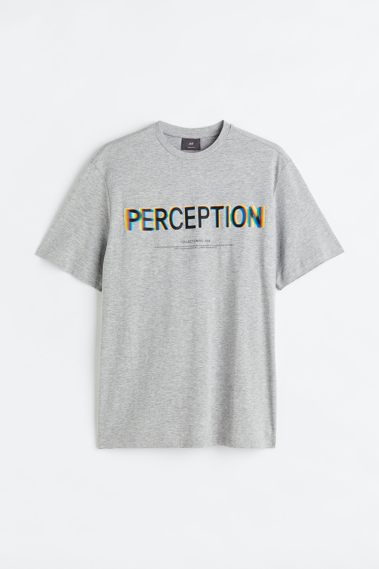 Regular Fit Cotton T-shirt - Grey marl/Perception - Men | H&M SG