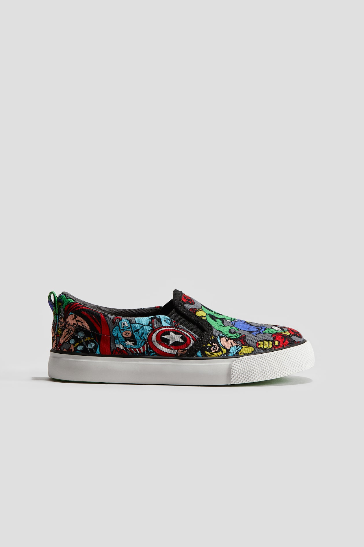 Dark grey/Marvel Printed canvas slip-on trainers for kids | H&M MY