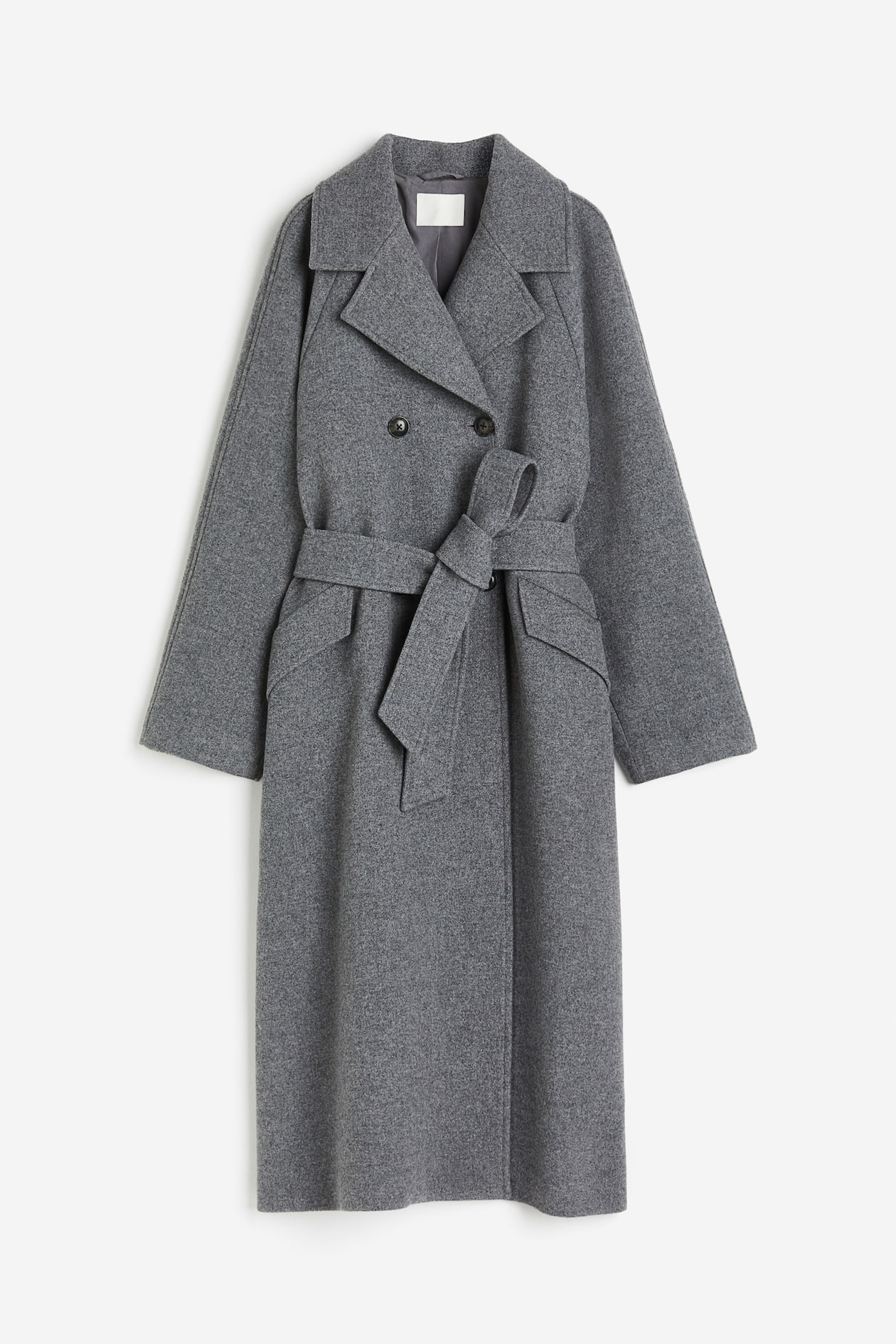 Tie-belt coat - Grey - Ladies | H&M GB