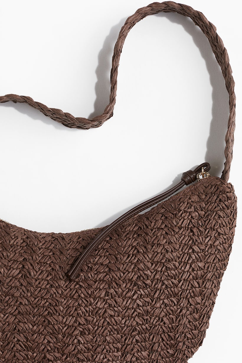Women's Dark brown Straw Crossbody Bag | H&M US