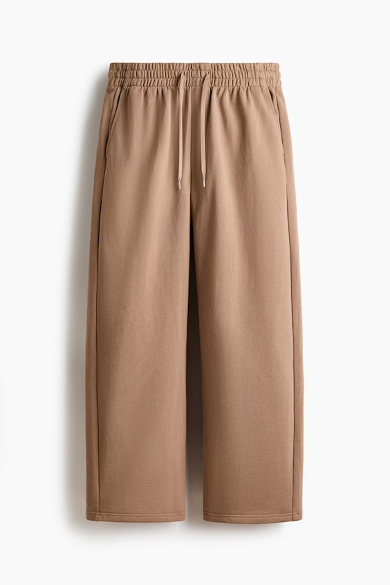 Joggers anchos de algodón - Beige oscuro - Men | H&M MX