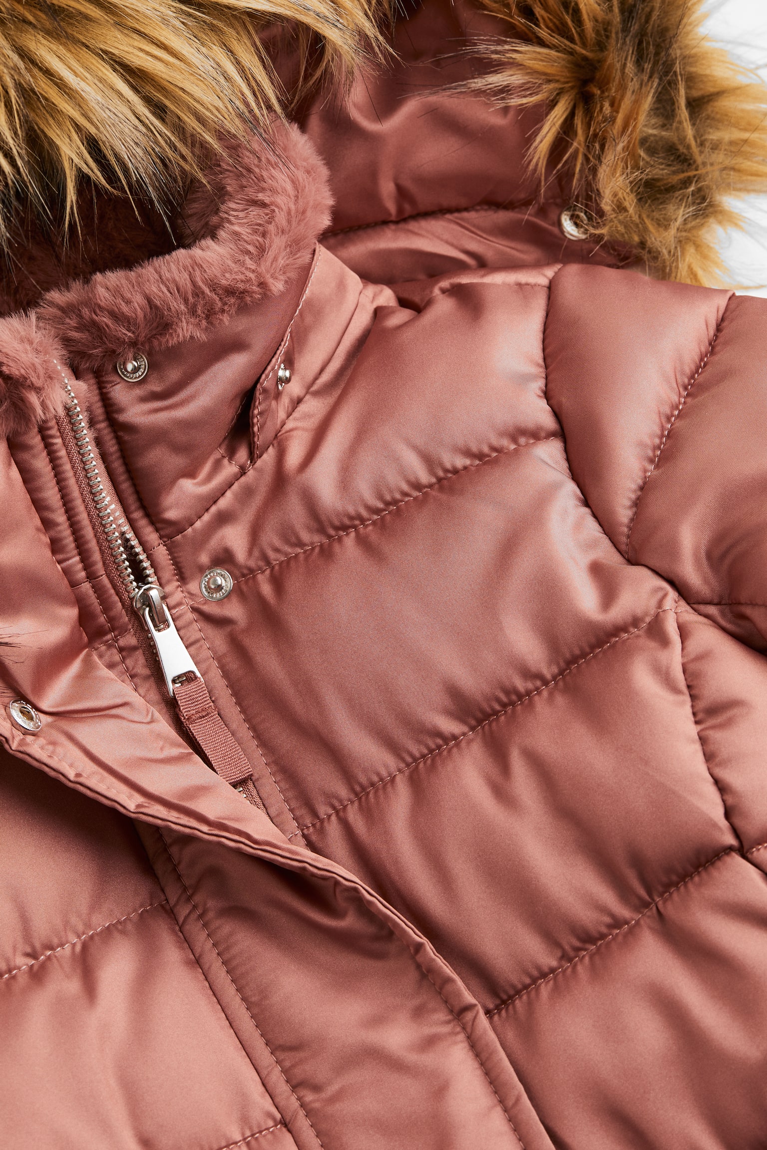 Dusty rose Hooded Puffer Jacket for kids | H&M US