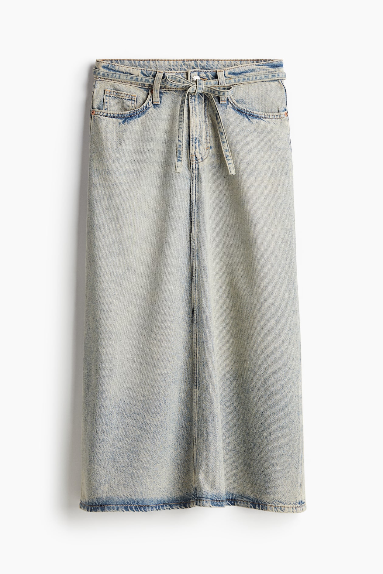 Women's Pale denim blue Feather Soft Denim Skirt | H&M US