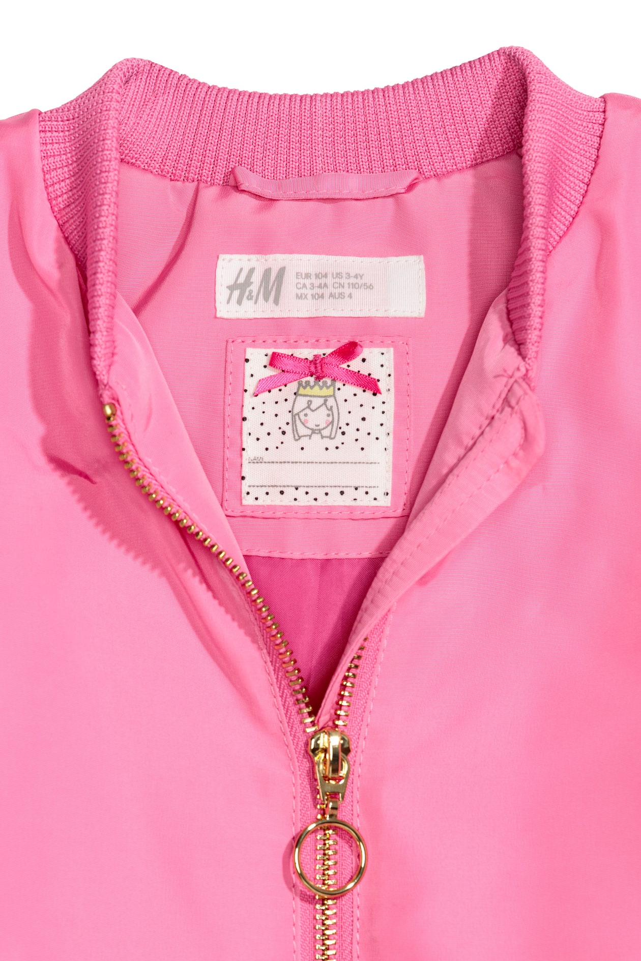 Pink Padded Bomber Jacket for kids | H&M US