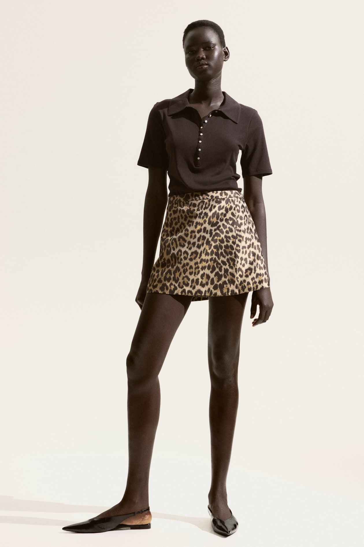 Wrap Skort - Beige/Leopard print - Ladies | H&M AU