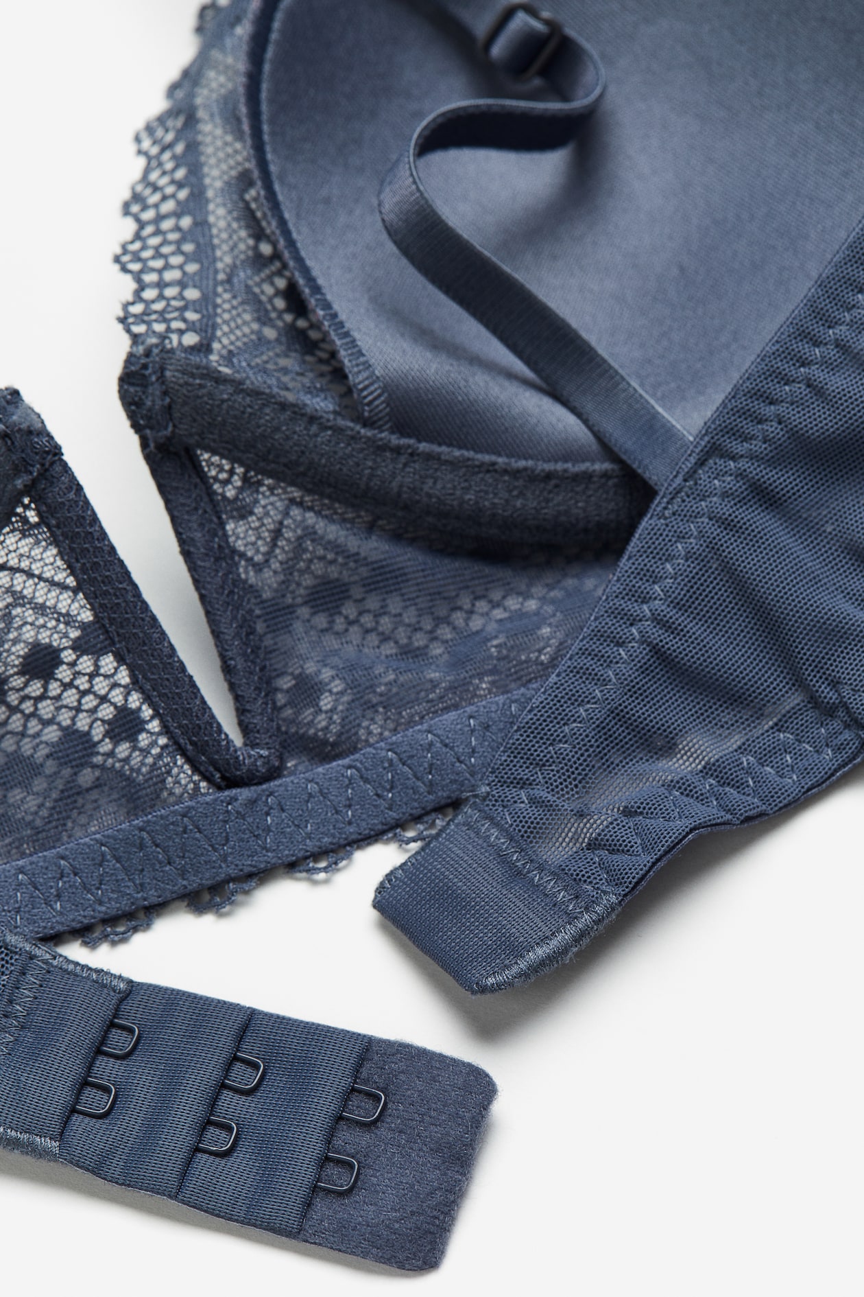 Women's Blue Padded Underwire Lace Bra | H&M CA