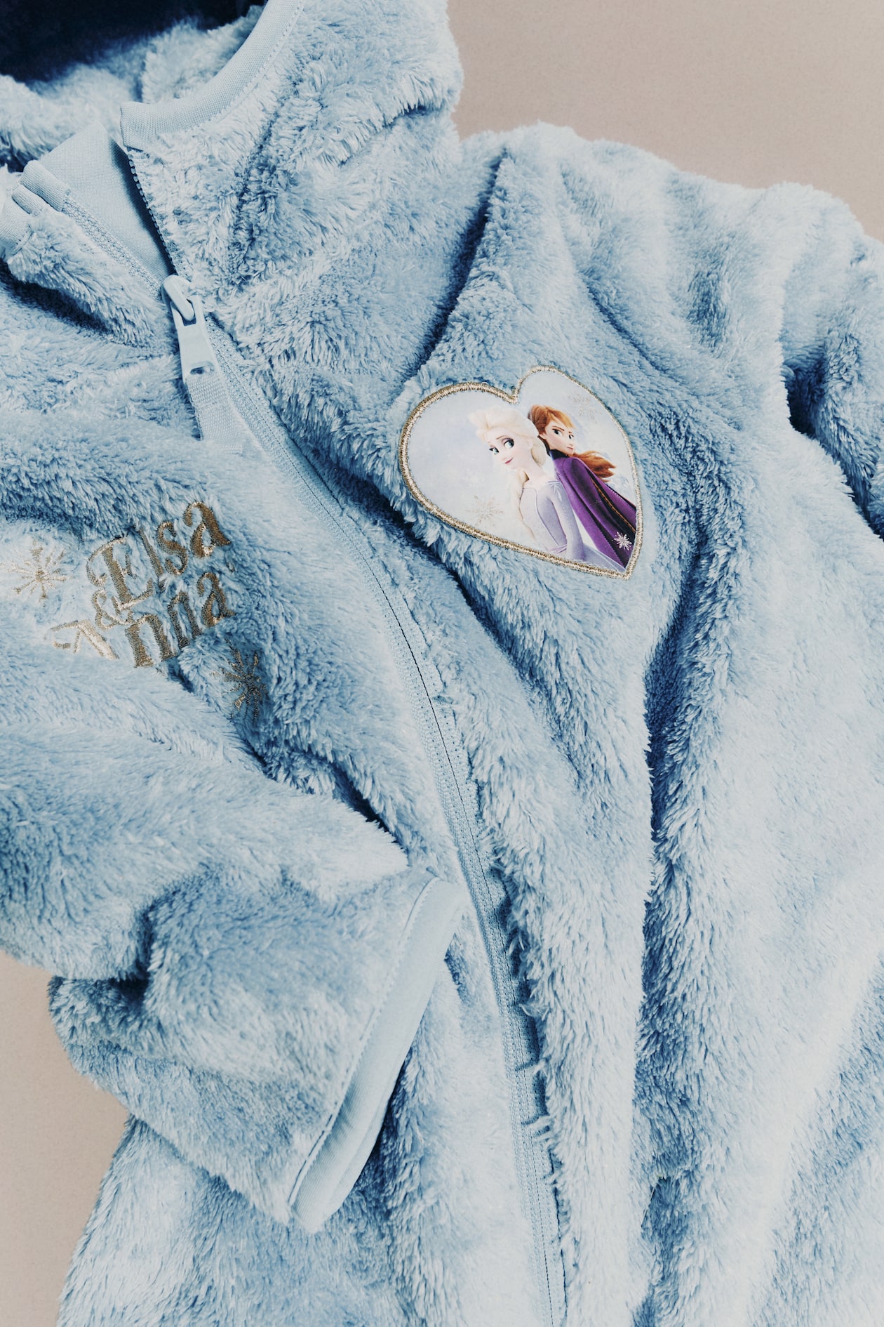 Pile Hooded Jacket - Light blue/Frozen - Kids | H&M US