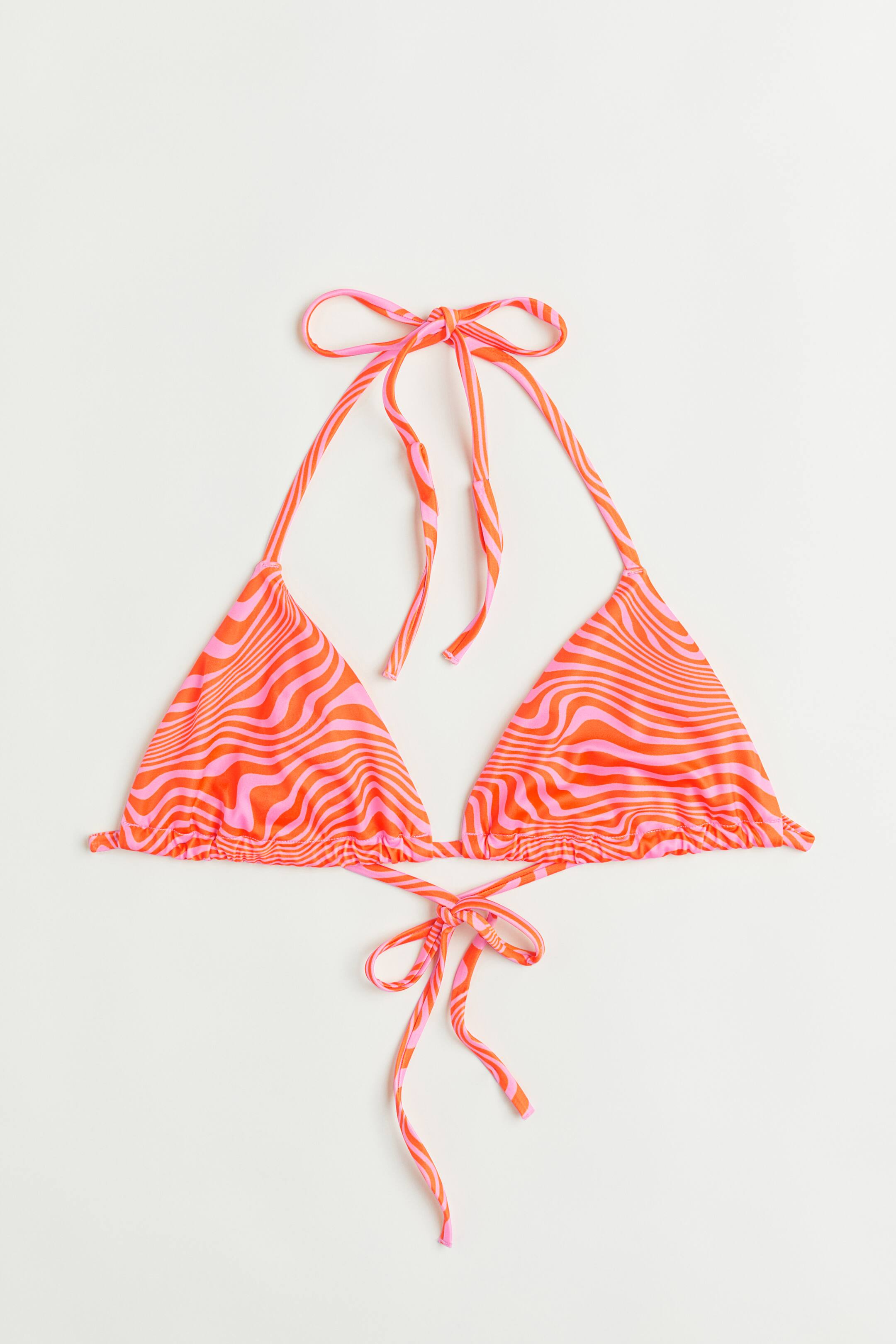 Triangle Bikini Top - Orange/patterned - Ladies | H&M CA
