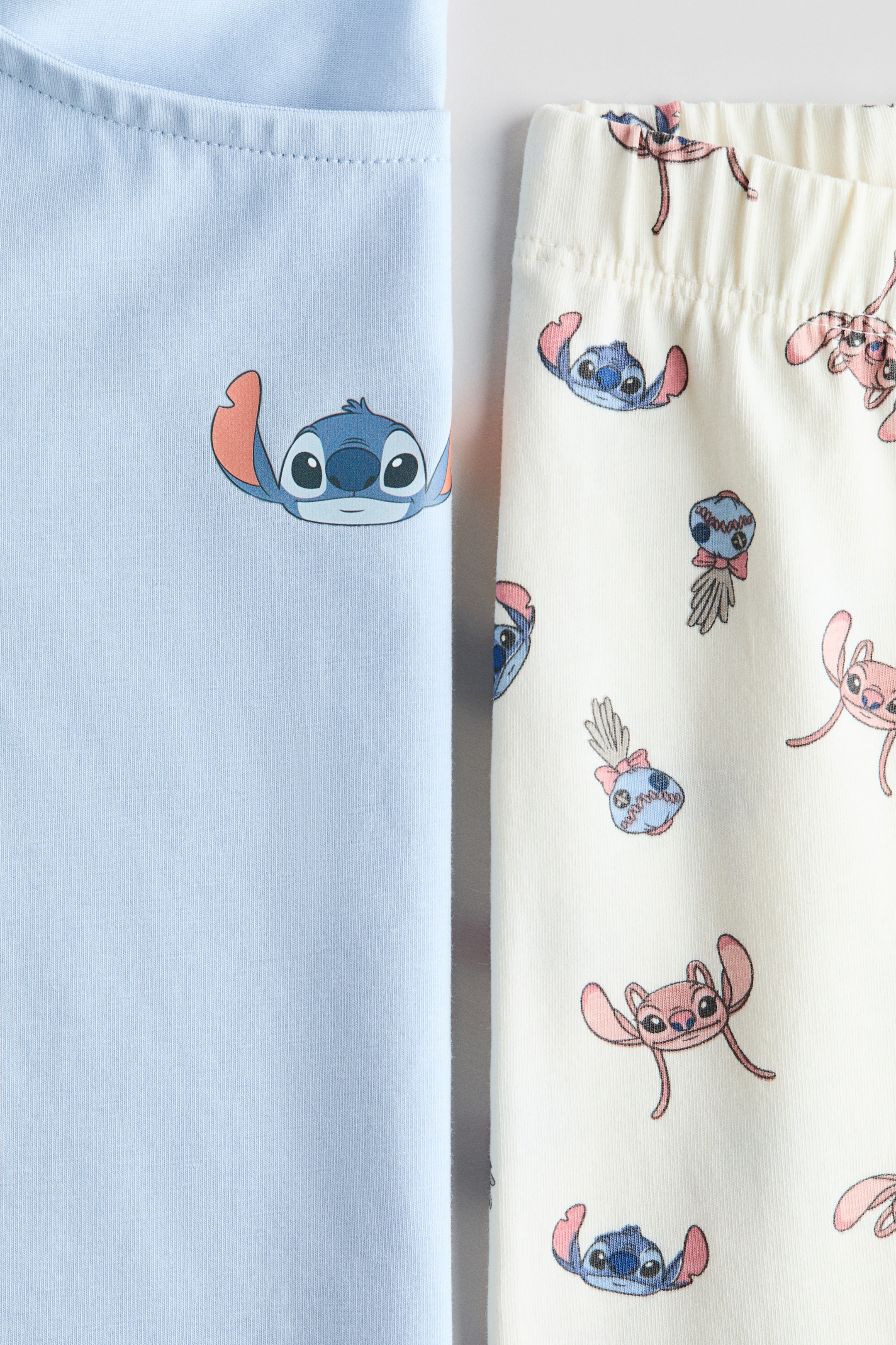 Pijama din jerseu cu imprimeu - Bleu/Lilo & Stitch - COPII | H&M RO
