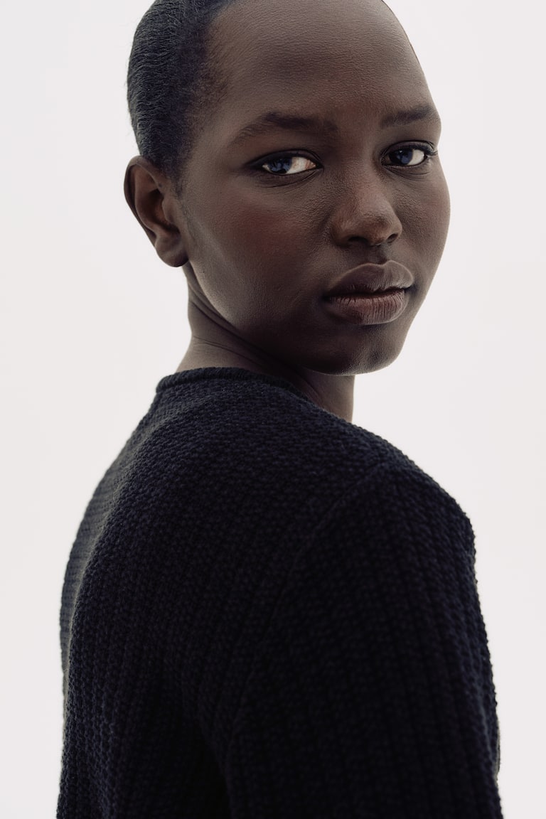 Moss-Knit Cardigan - Black - Ladies | H&M US