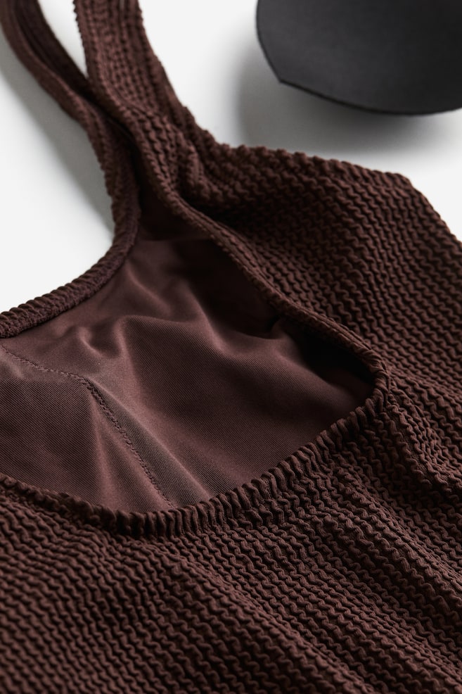 Traje de baño high-leg con relleno - Café oscuro - Ladies | H&M MX