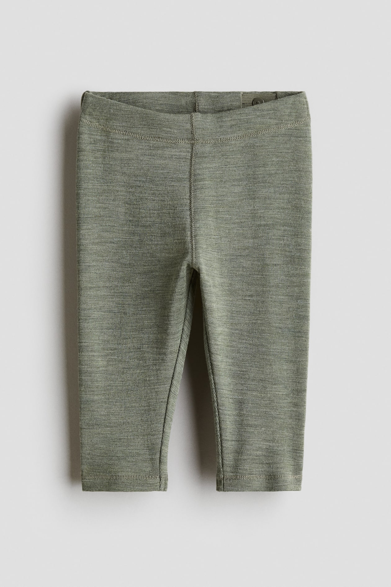 Helanke od žerseja od merino vune - Kaki zeleni lapor - Kids | H&M RS