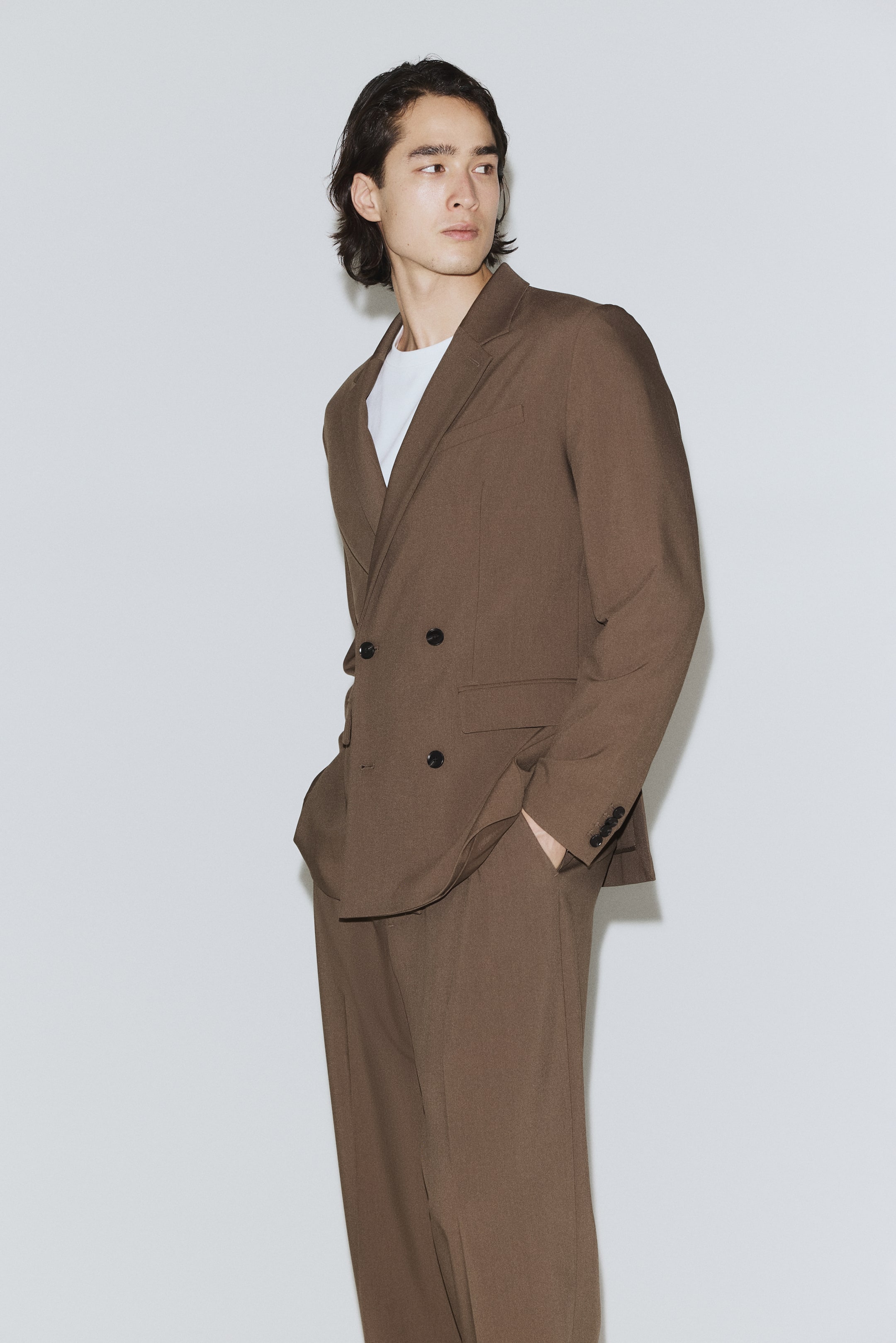 Wrinkle Resistant kostuumblazer Relaxed Fit - Lichtbruin - HEREN | H&M BE