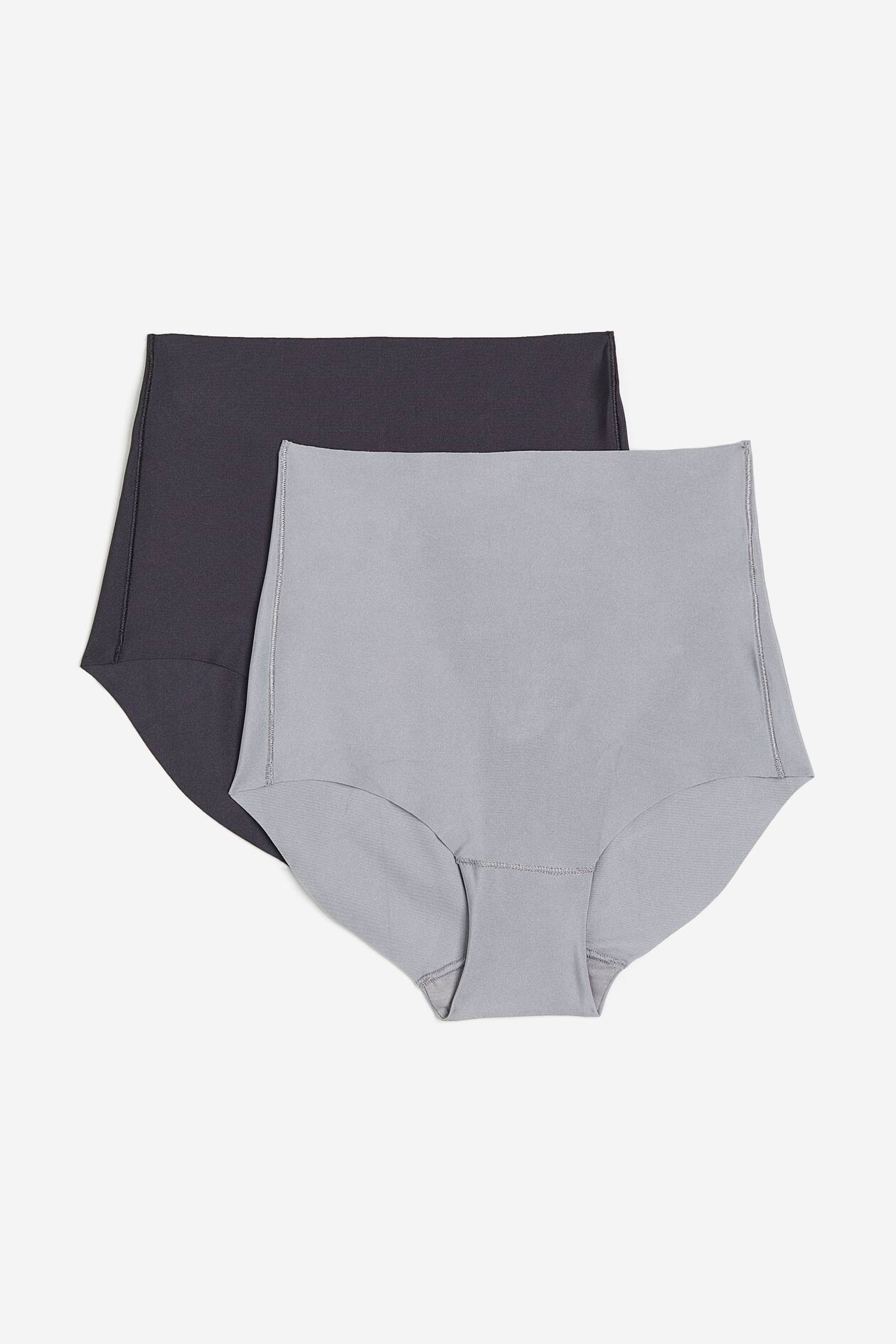 2-pack invisible light shaping briefs - Grey/Black - Ladies | H&M MY
