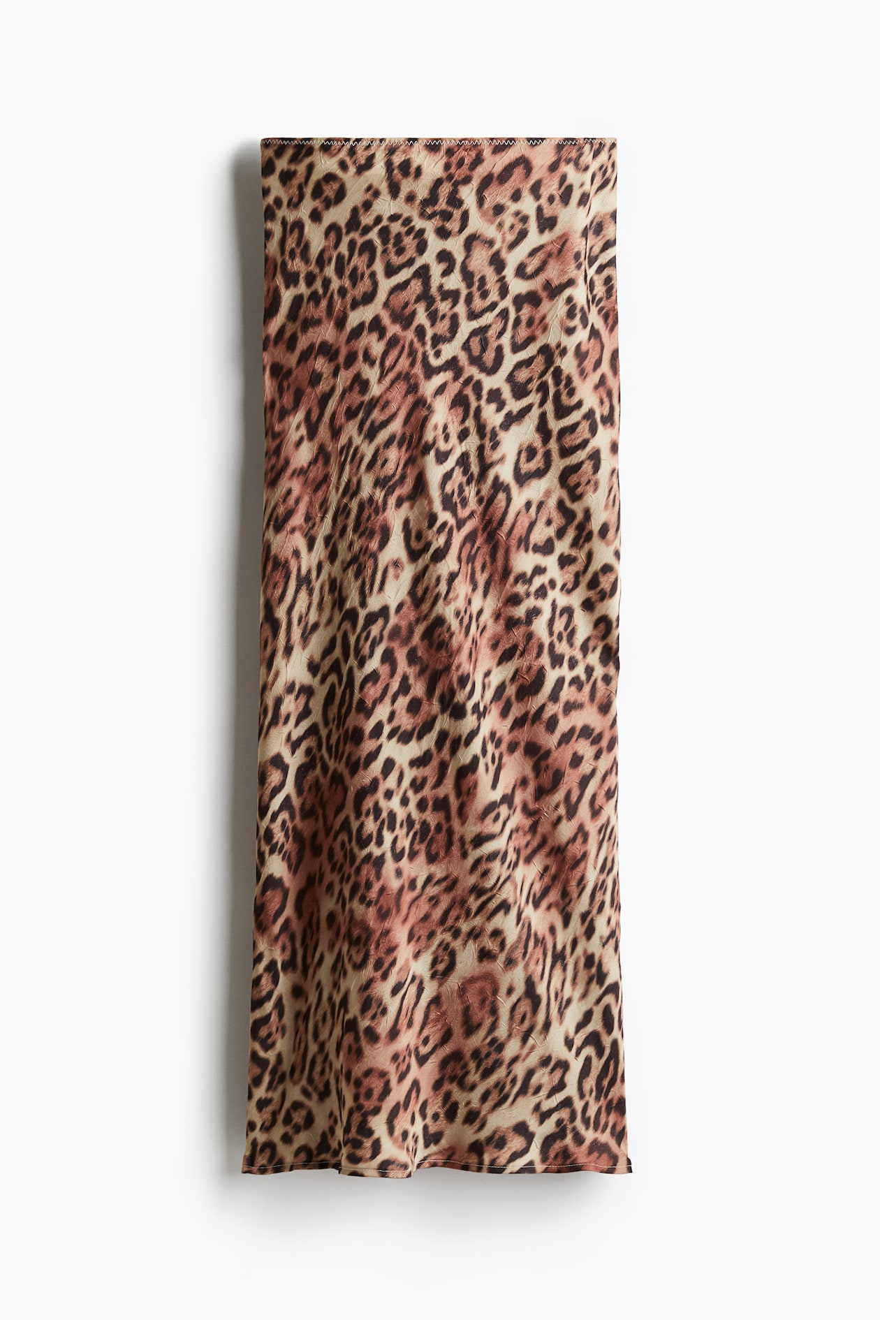 Women's Light beige/leopard print Crinkled Satin Maxi Skirt | H&M CA