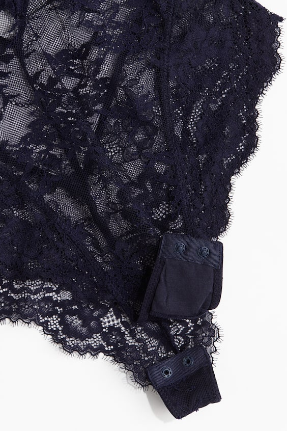 Women's Navy blue Lace Push-up Bodysuit | H&M US