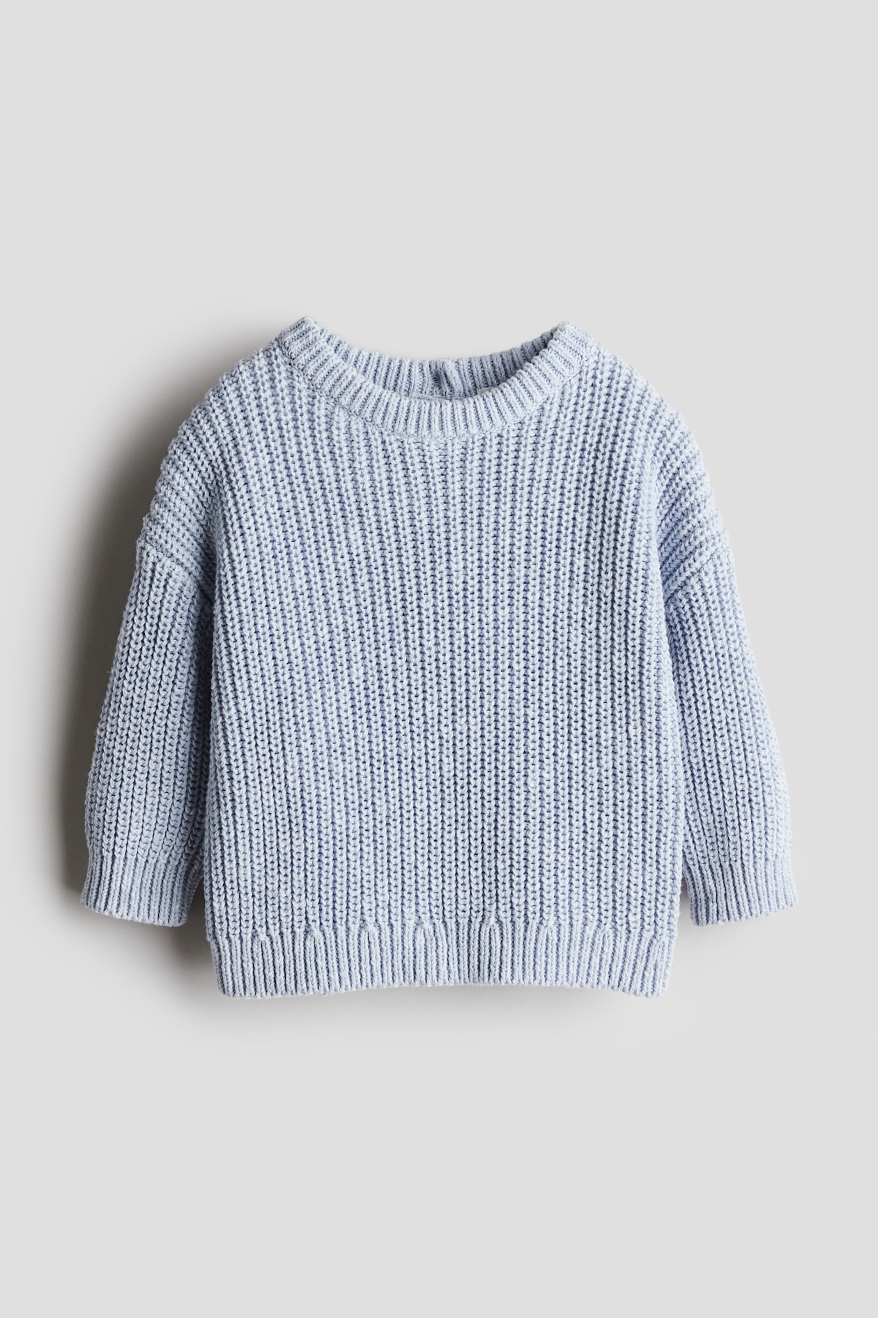 Patent-Knit Cotton Sweater - Light blue - Kids | H&M US