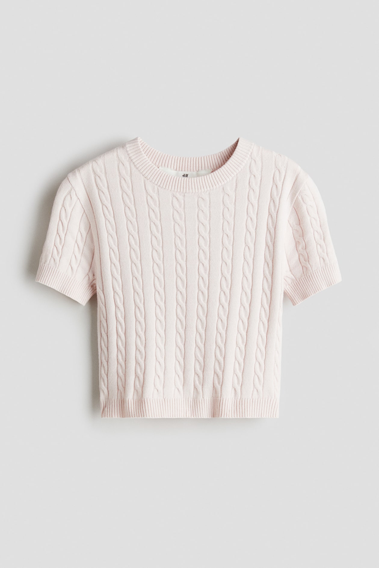 Light pink Short Cable-Knit Top for kids | H&M US