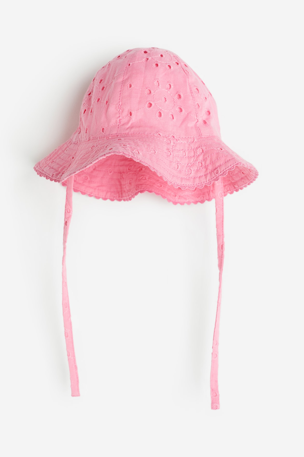 Solhatt med broderie anglaise - Rosa - BARN | H&M SE