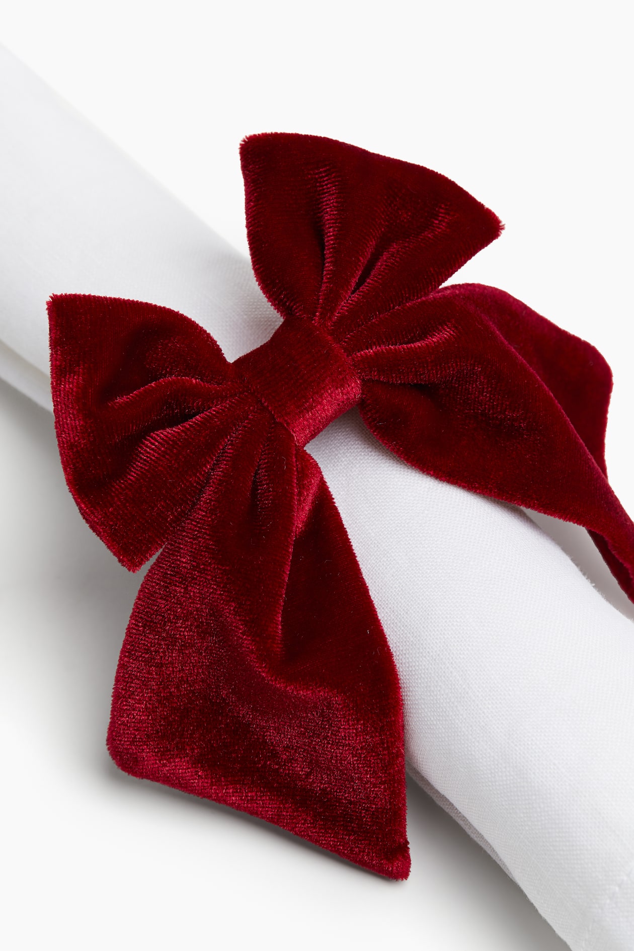 4-pack Bow Napkin Rings - Red/velvet - Home All | H&M US