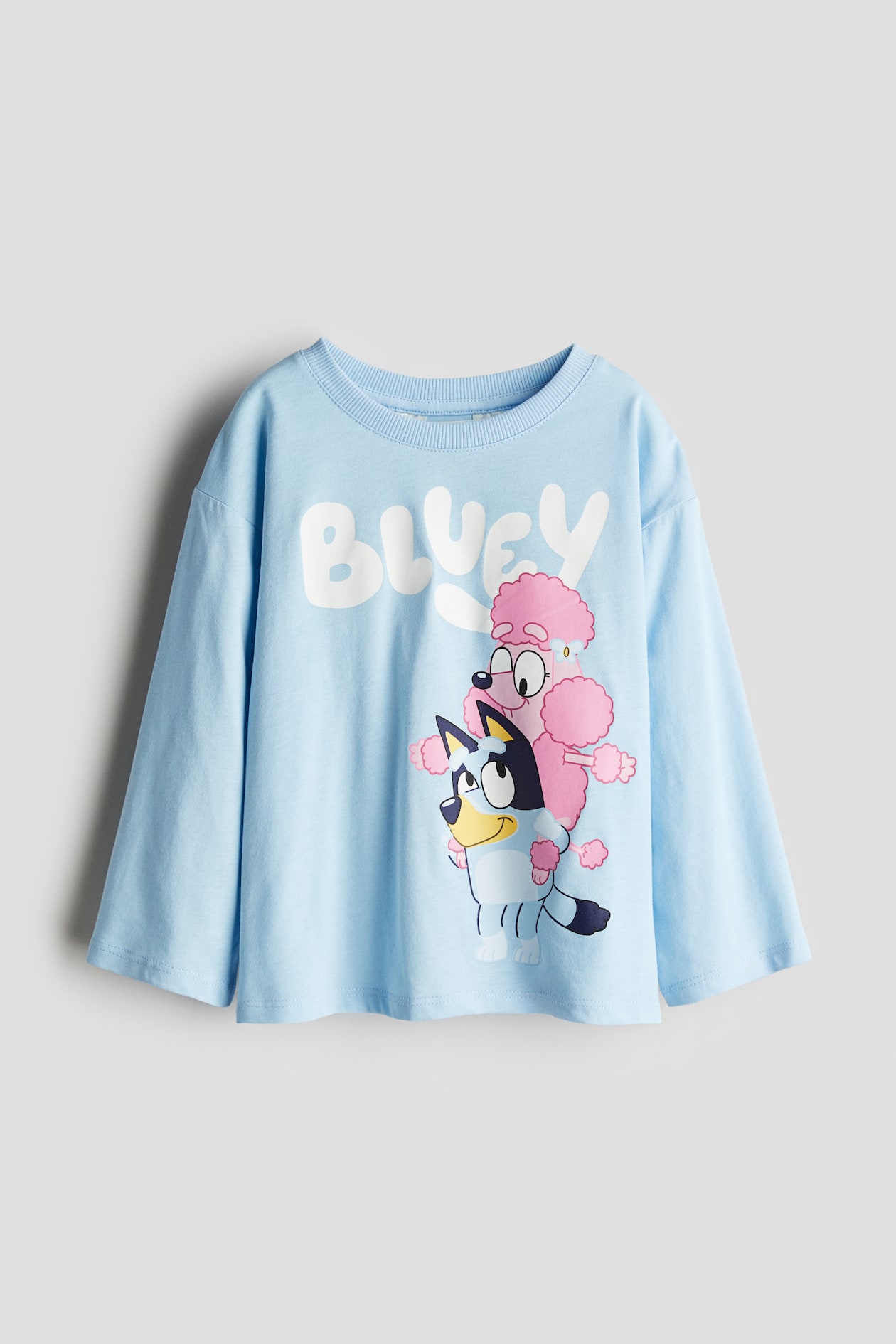 Light blue/Bluey Motif-detail cotton top for kids | H&M IN
