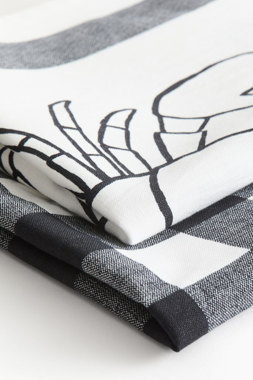 2-pack Tea Towels - White/lobster - Home All | H&M US