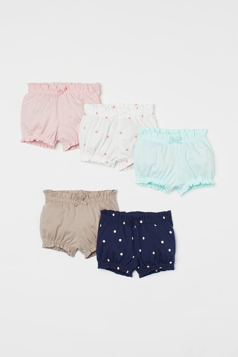 5-pack puff pants - Regular waist - Short - Navy blue/Spotted - Kids ...