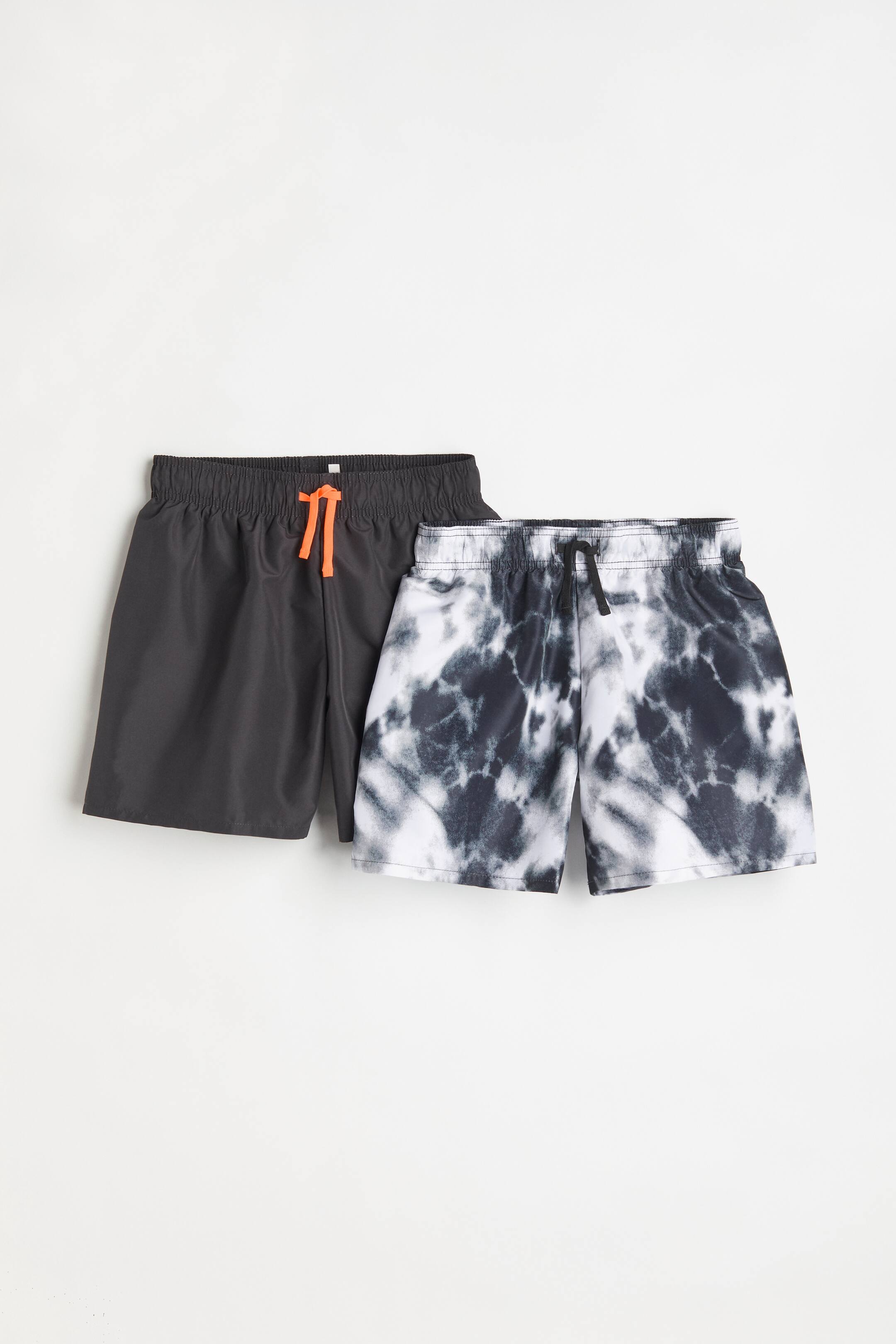 2er-Pack Badeshorts - Schwarz/Batikmuster - Kids | H&M DE