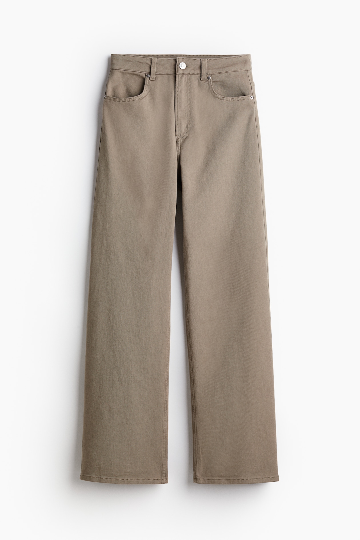 Wide-leg Twill Pants - Greige - Ladies | H&M PH