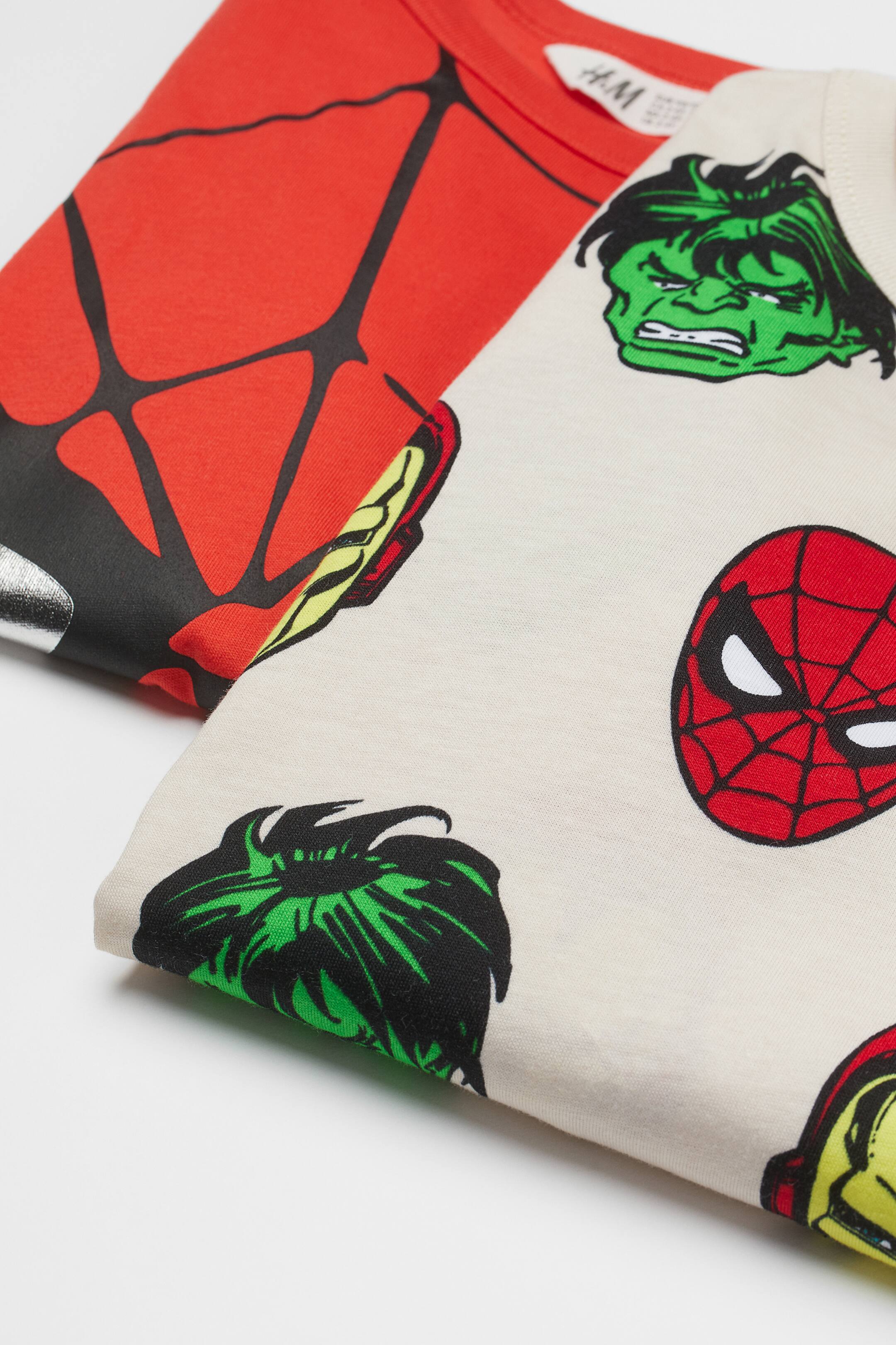 2-pack Printed Jersey Shirts - Red/Marvel Comics - Kids | H&M US