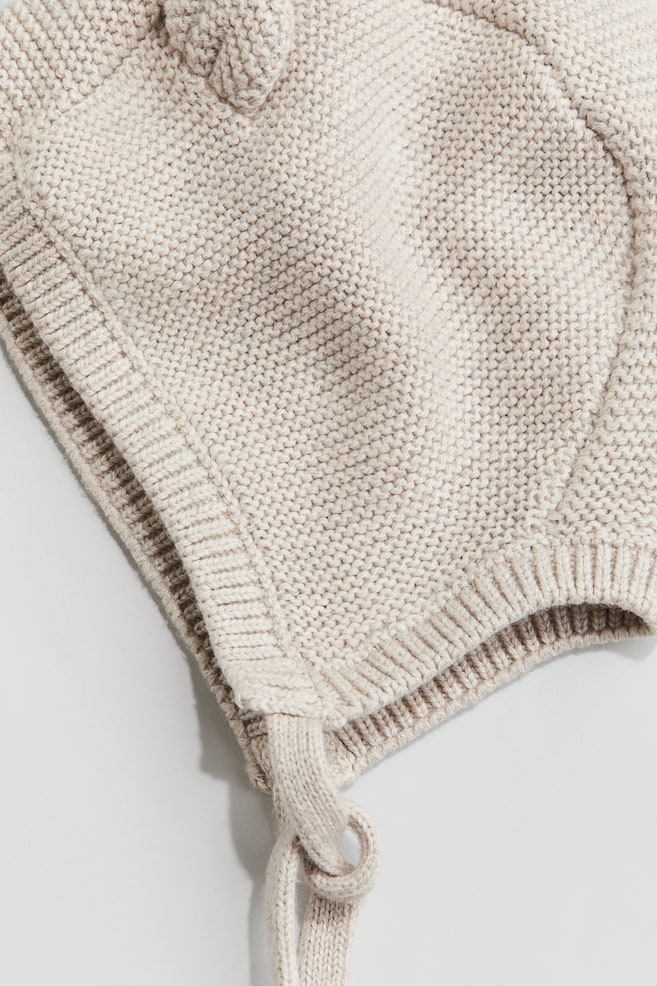 Knit Cotton Bonnet - Light beige - Kids | H&M US