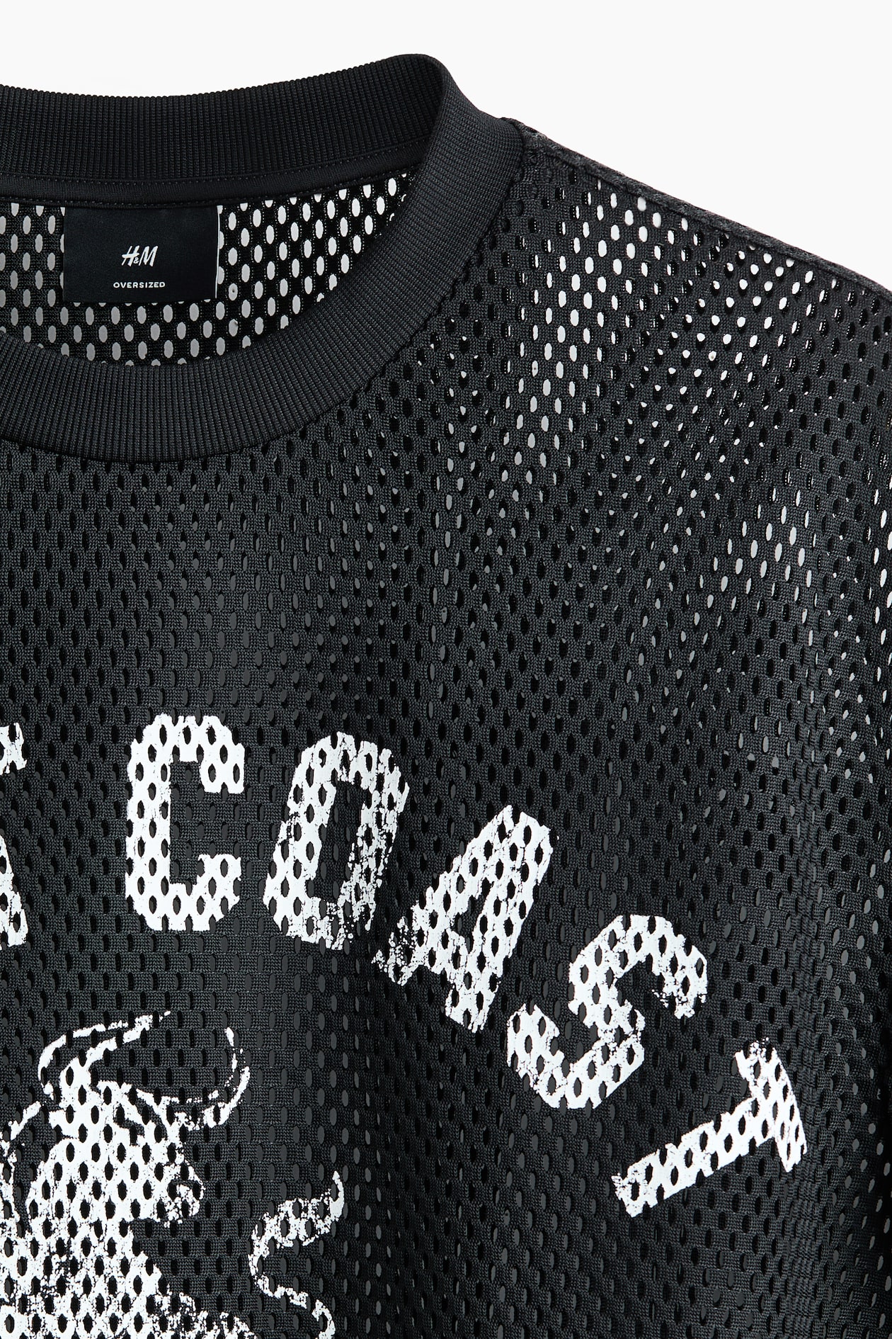 Men’s Black/West Coast Oversized Printed Mesh T-Shirt | H&M US
