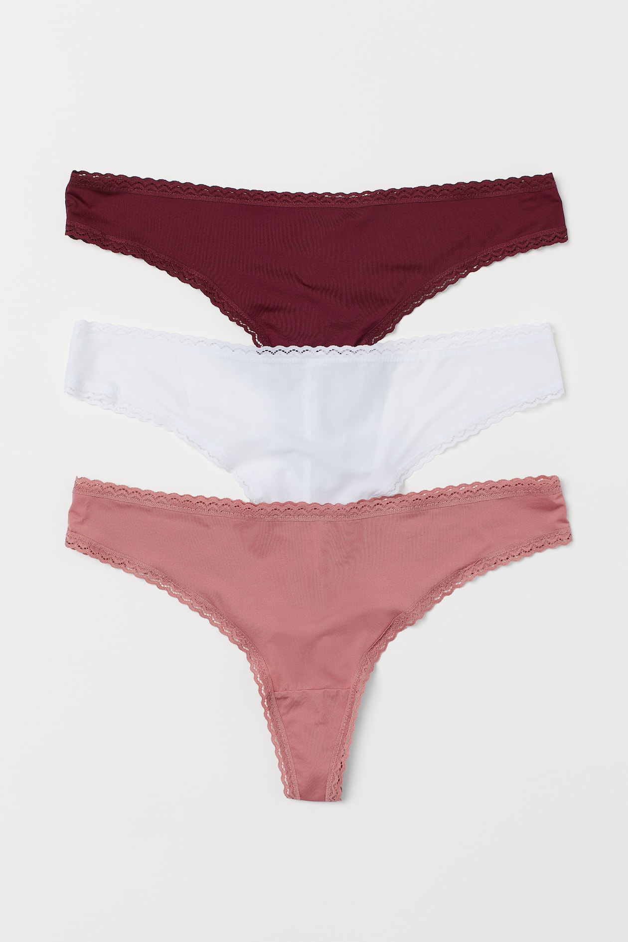 3-pack truse brazilian - Lav midje - Vintagerosa/Vinrød - DAME | H&M NO