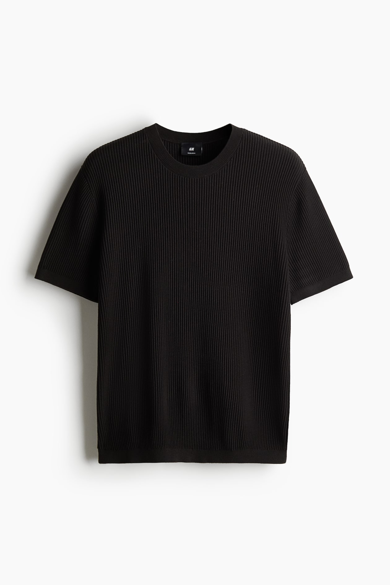 Regular Fit Rib-Knit T-shirt - Black - Men | H&M US