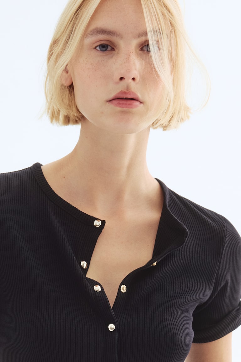 Ribbed Jersey Cardigan - Black - Ladies | H&M US