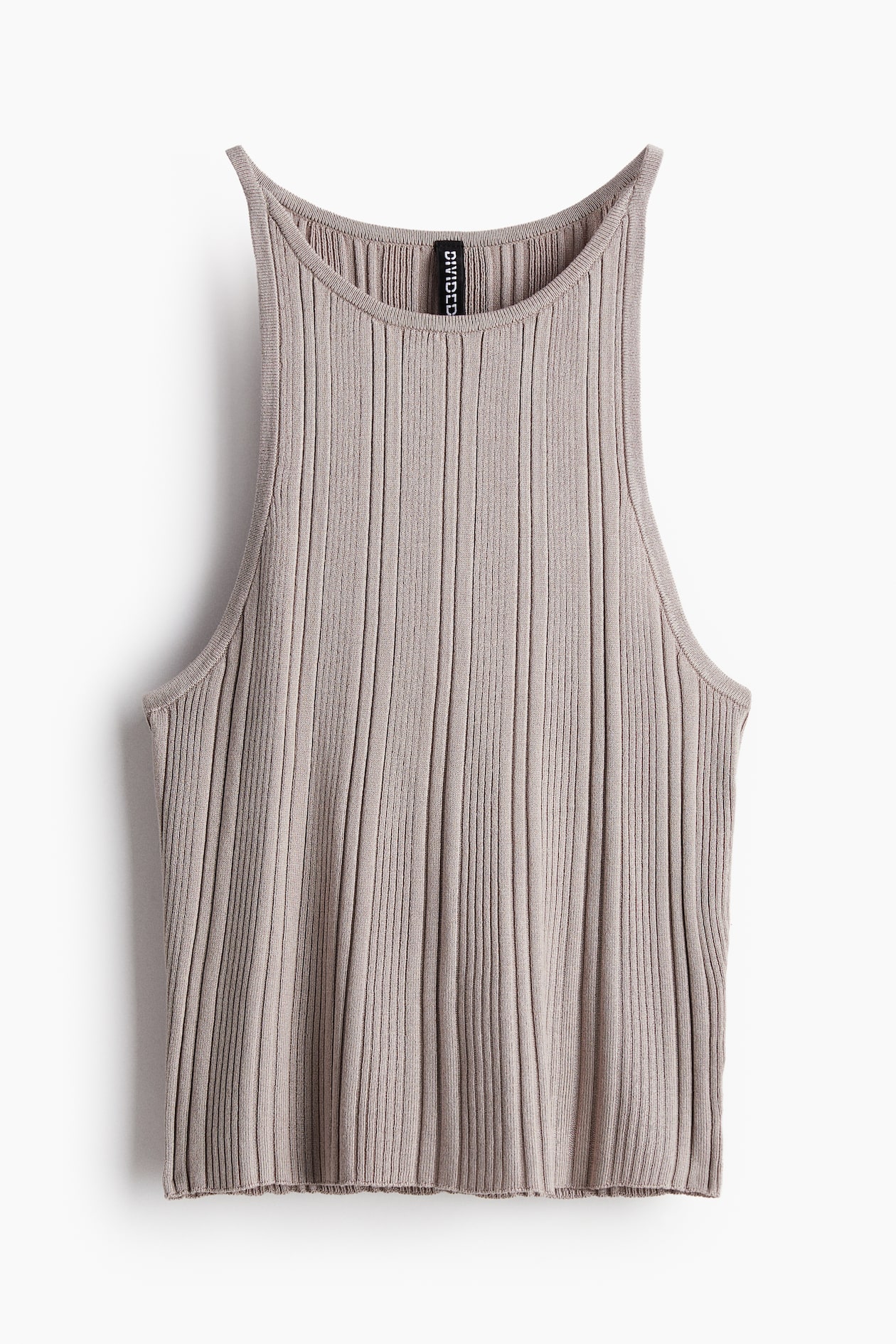 Rib-knit vest top - Light greige - Ladies | H&M GB
