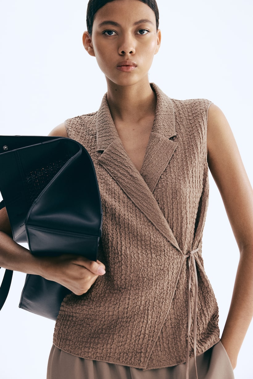 Weste aus Strukturjersey - Taupe - Ladies | H&M DE