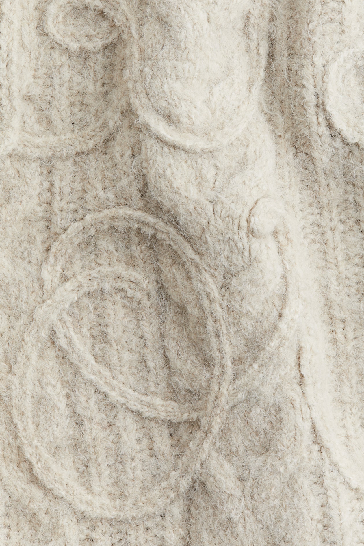 Women's Light beige Embroidered Cable-Knit Sweater | H&M US