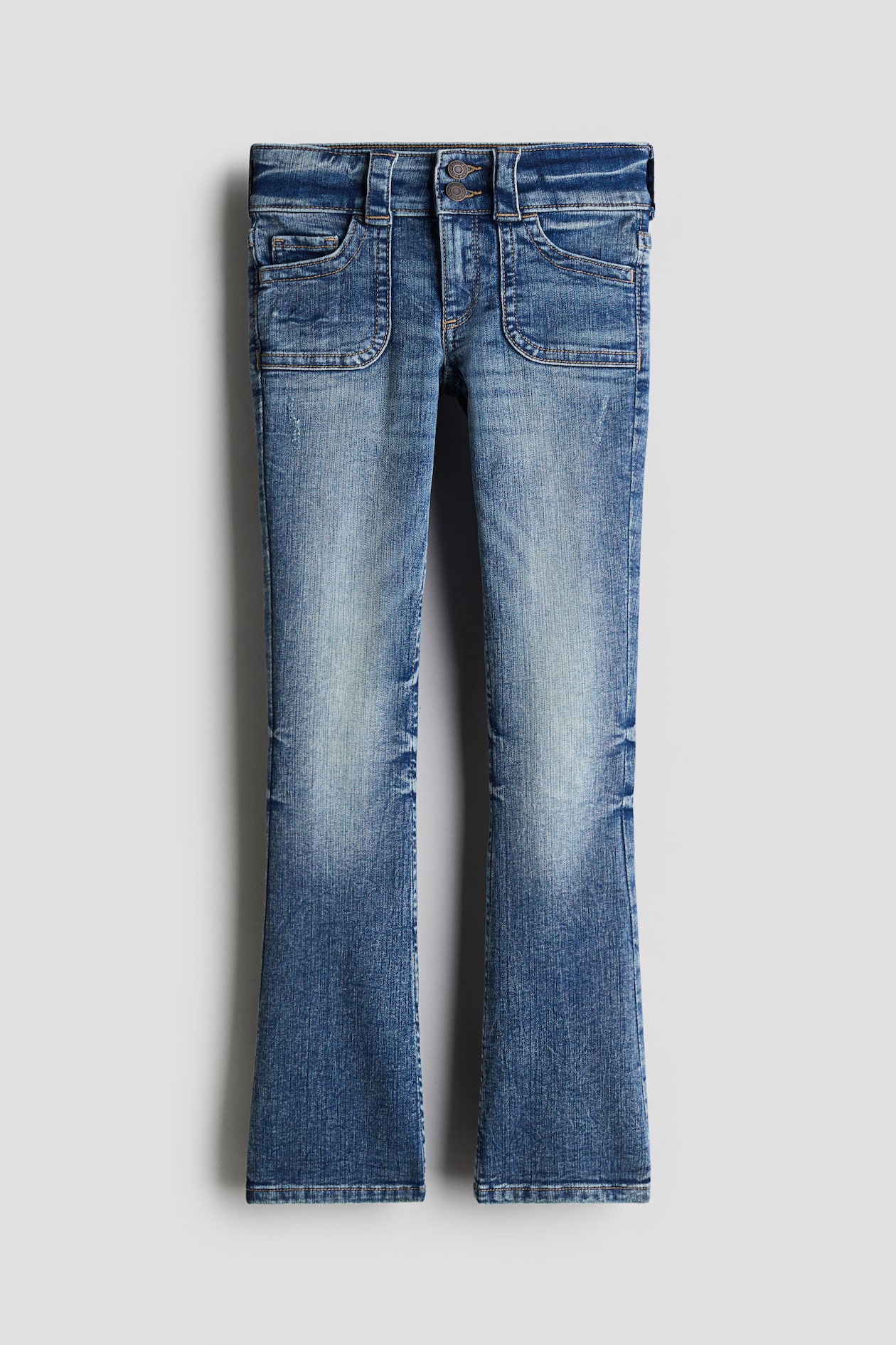 Dark denim blue Bootcut Low Jeans for kids | H&M US
