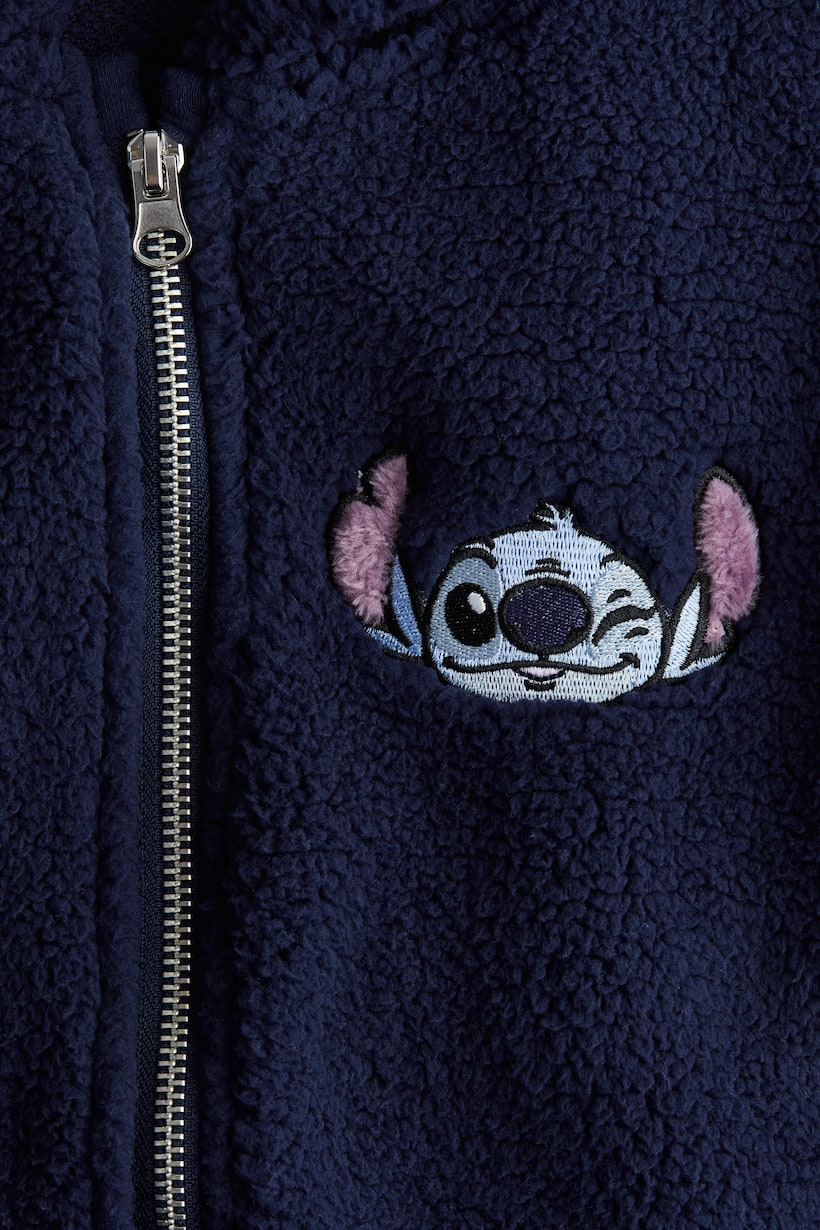 Sudadera con zíper en peluche - Azul/Stitch - Kids | H&M MX