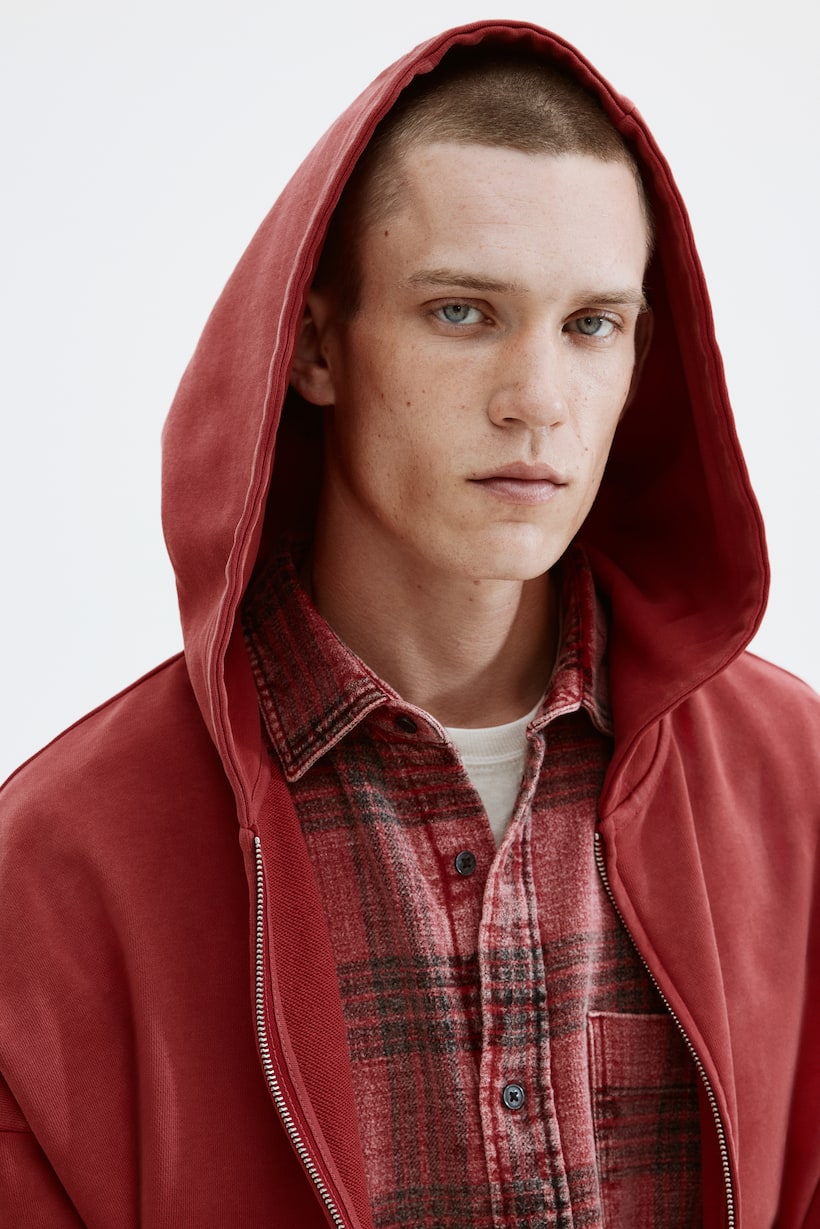 Men’s Red Oversized-Fit Hooded Jacket | H&M US