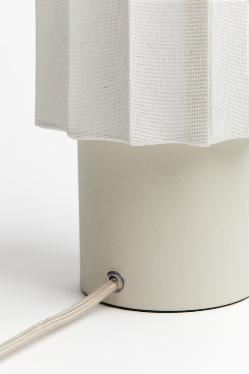 Light beige/white Linen-Blend Table Lamp at H&M Home | H&M US