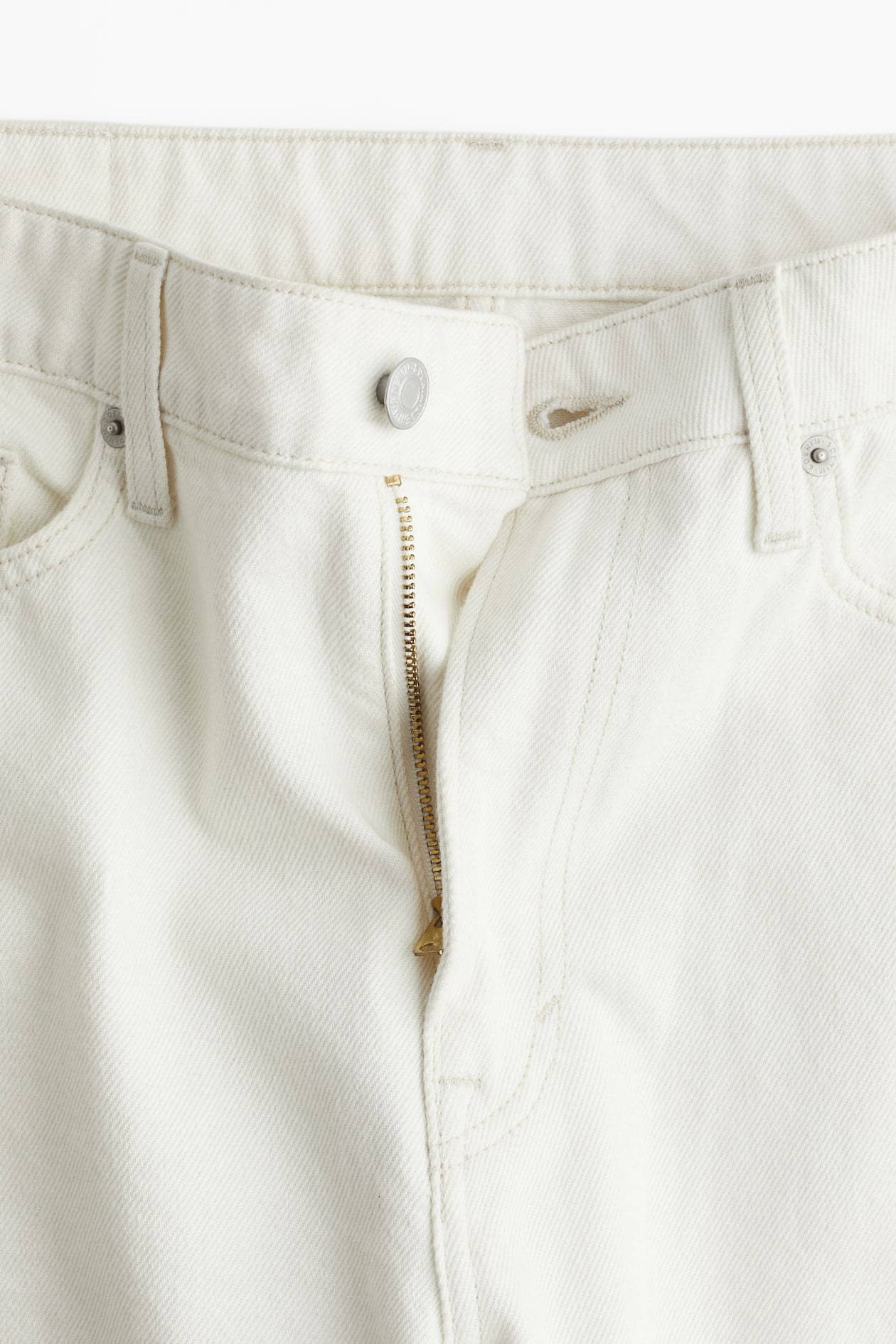 High Rise Barrel Leg Jeans - Cream - Ladies | H&M US